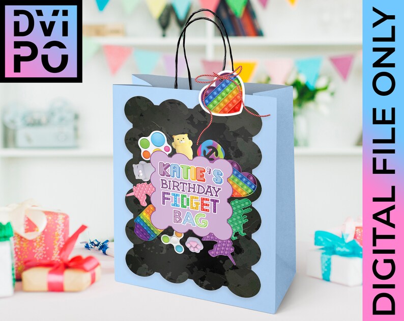 Fidget Pop Party Goody Bag, Custom Fidget Toy Treat Bag, Favor ...