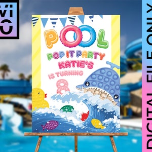 Push Bubble Fidget Toy Birthday Pool Party Poster, I Love Fidget, Simpl ...