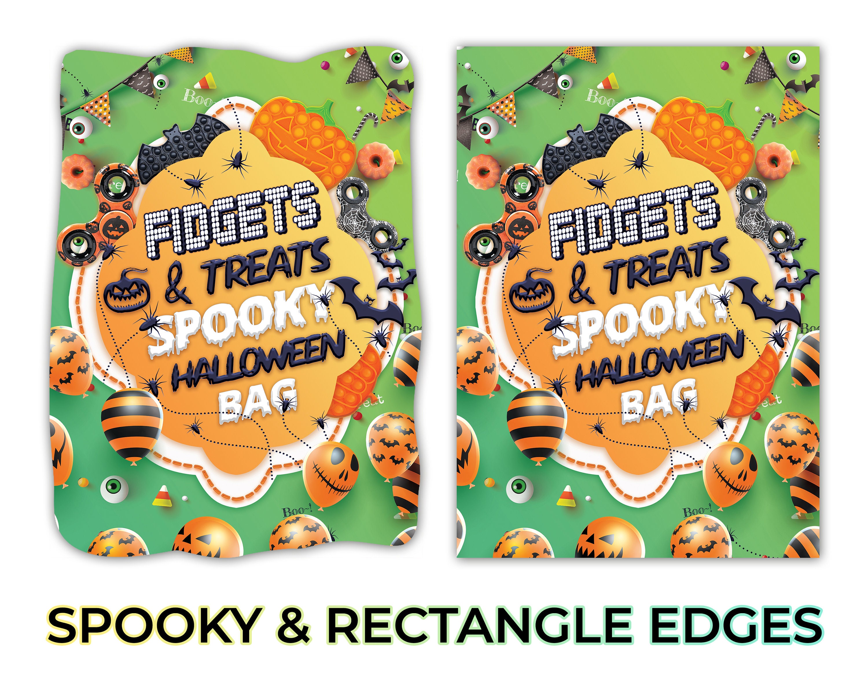 Fidgets and Treats Spooky Halloween Treat Bag, Custom Fidget Toy Goody ...