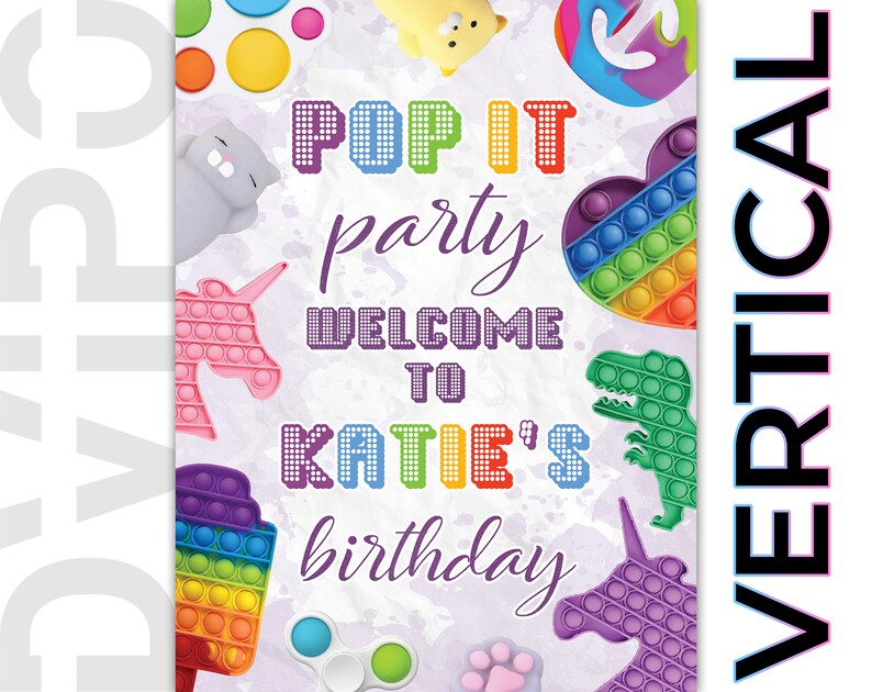 Push Bubble Fidget Toy Birthday Party Poster, I Love Fidget, Simpl ...