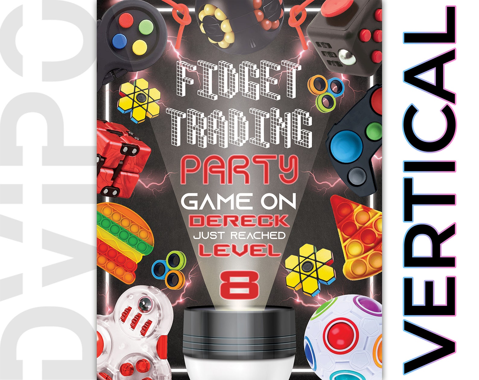 Fidget Trading Birthday Party Poster, Pop Bubble Fidget Toy, Infinity ...