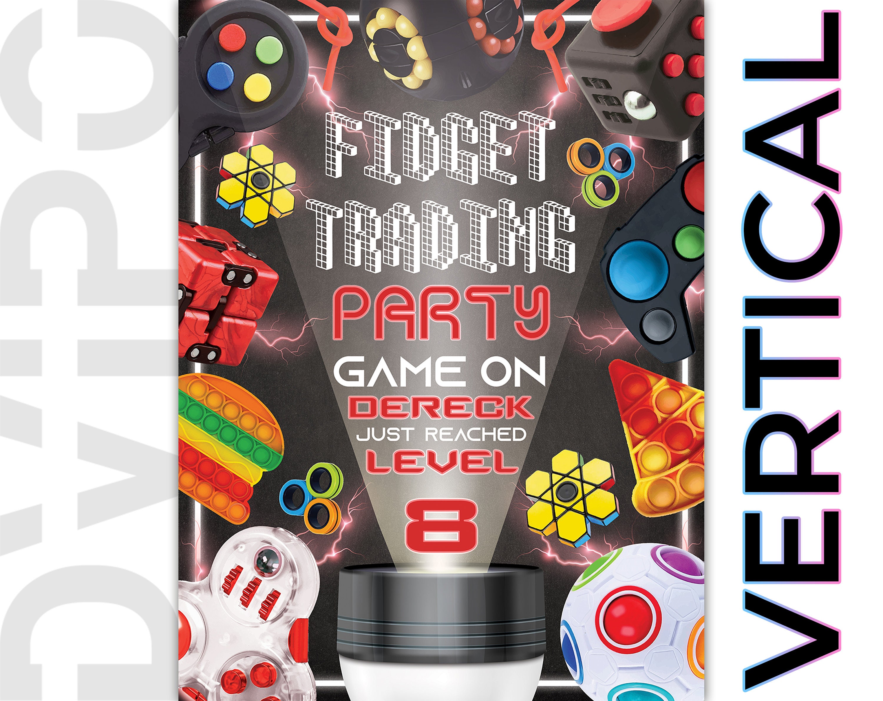 Fidget Trading Birthday Party Poster Pop Bubble Fidget Toy - Etsy