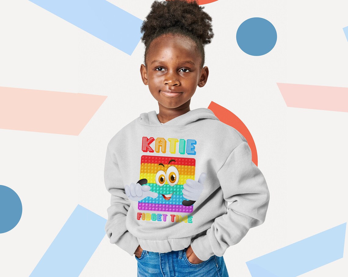 Personalized Fidget Time SVG/PNG Files Cartoon Pop Square | Etsy