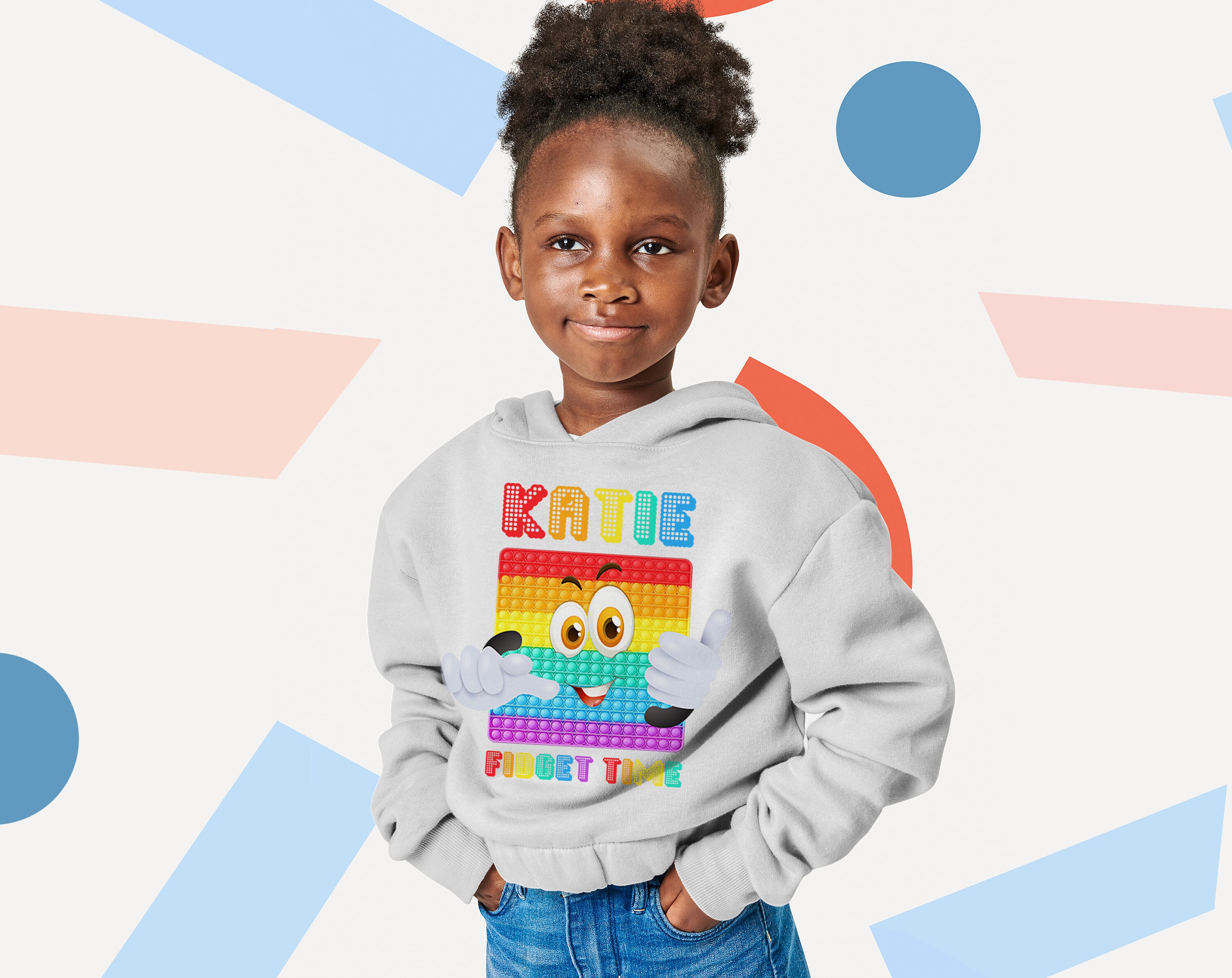 Personalized Fidget Time SVG/PNG Files Cartoon Pop Square | Etsy