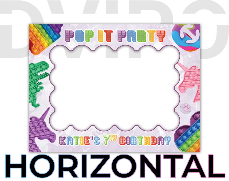 Push Bubble Fidget Toy Birthday Party Photo Booth Frame, I Love Fidget ...