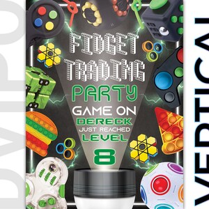 Fidget Trading Birthday Party Poster, Pop Bubble Fidget Toy, Infinity ...