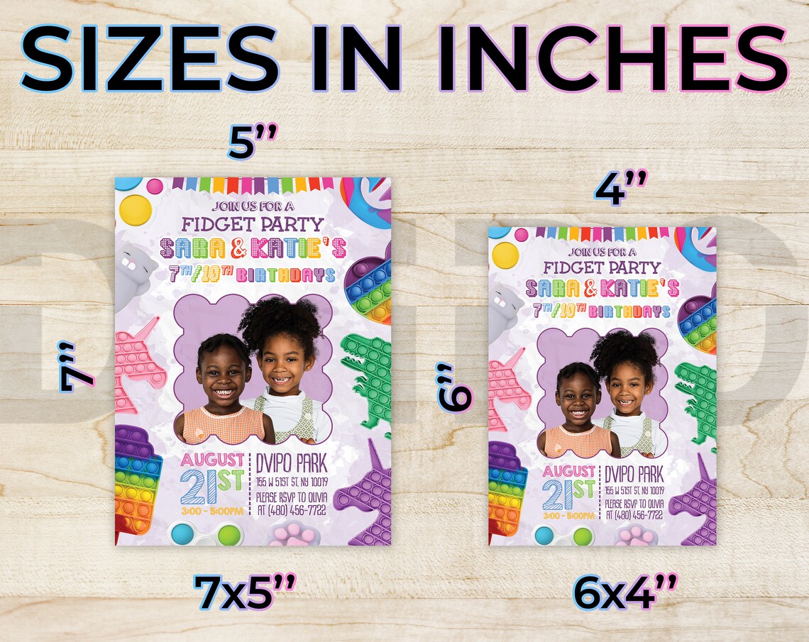 Push Bubble Fidget Toy Birthday Party Add Photo Invitation - Etsy