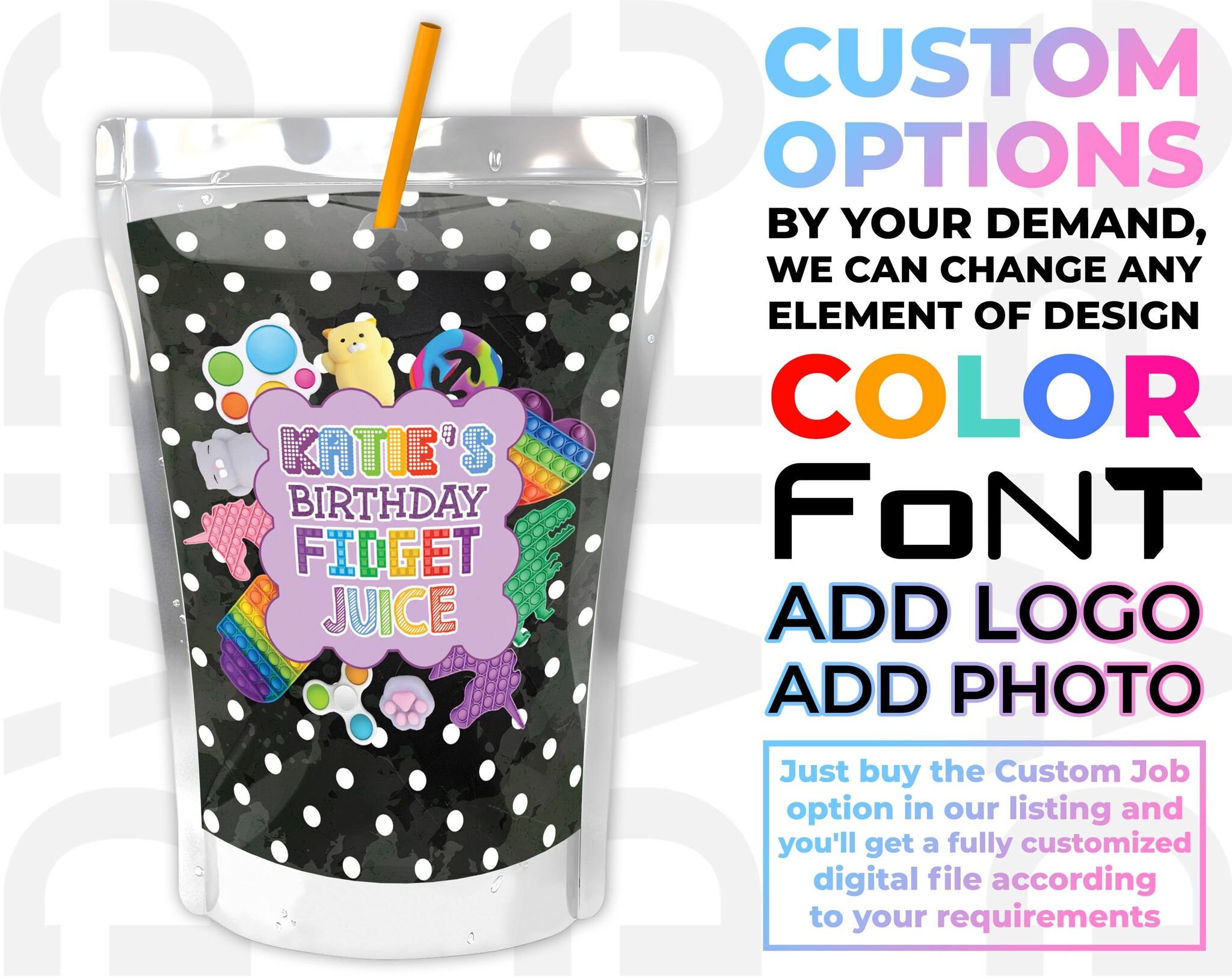 Fidget Pop Juice Pouch Labels Juice Paper Box Label Pop - Etsy Australia