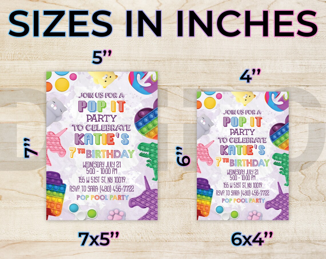 Push Bubble Fidget Toy Birthday Party Persanolized Invitation | Etsy Canada