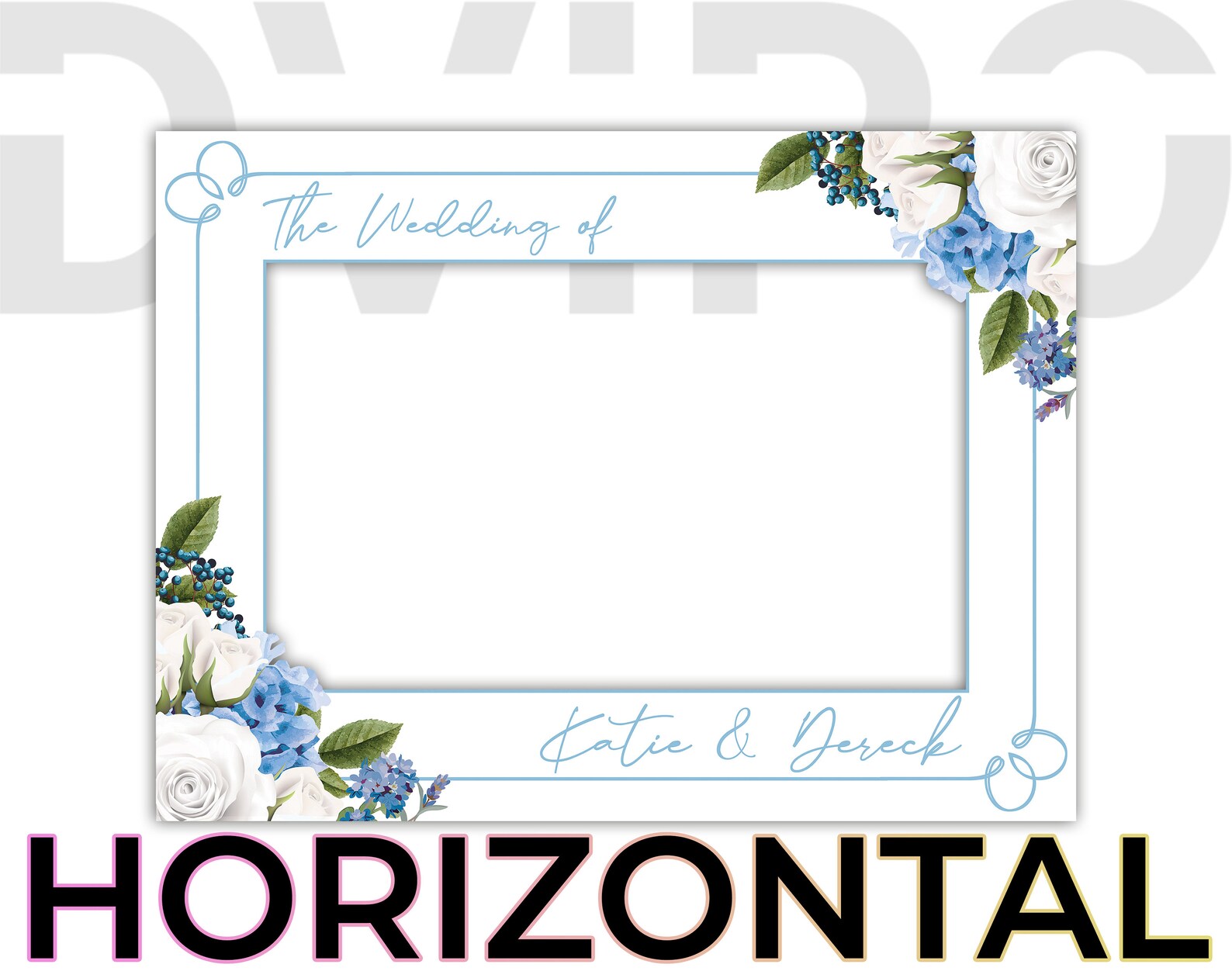 Minimalistic Blue Lavender Wedding Photo Booth Frame With | Etsy