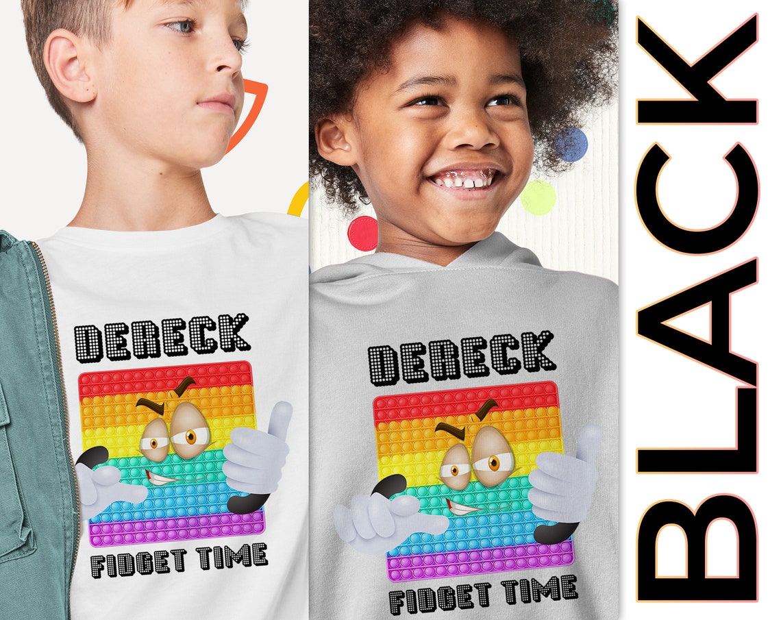 Personalized Fidget Time SVG/PNG Files Cartoon Pop Square | Etsy