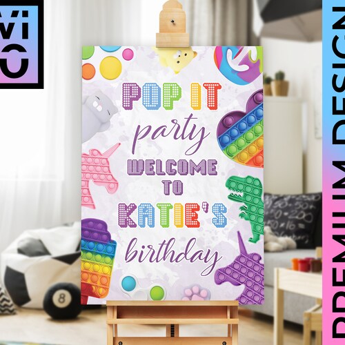Push Bubble Fidget Toy Birthday Party Poster I Love Fidget | Etsy