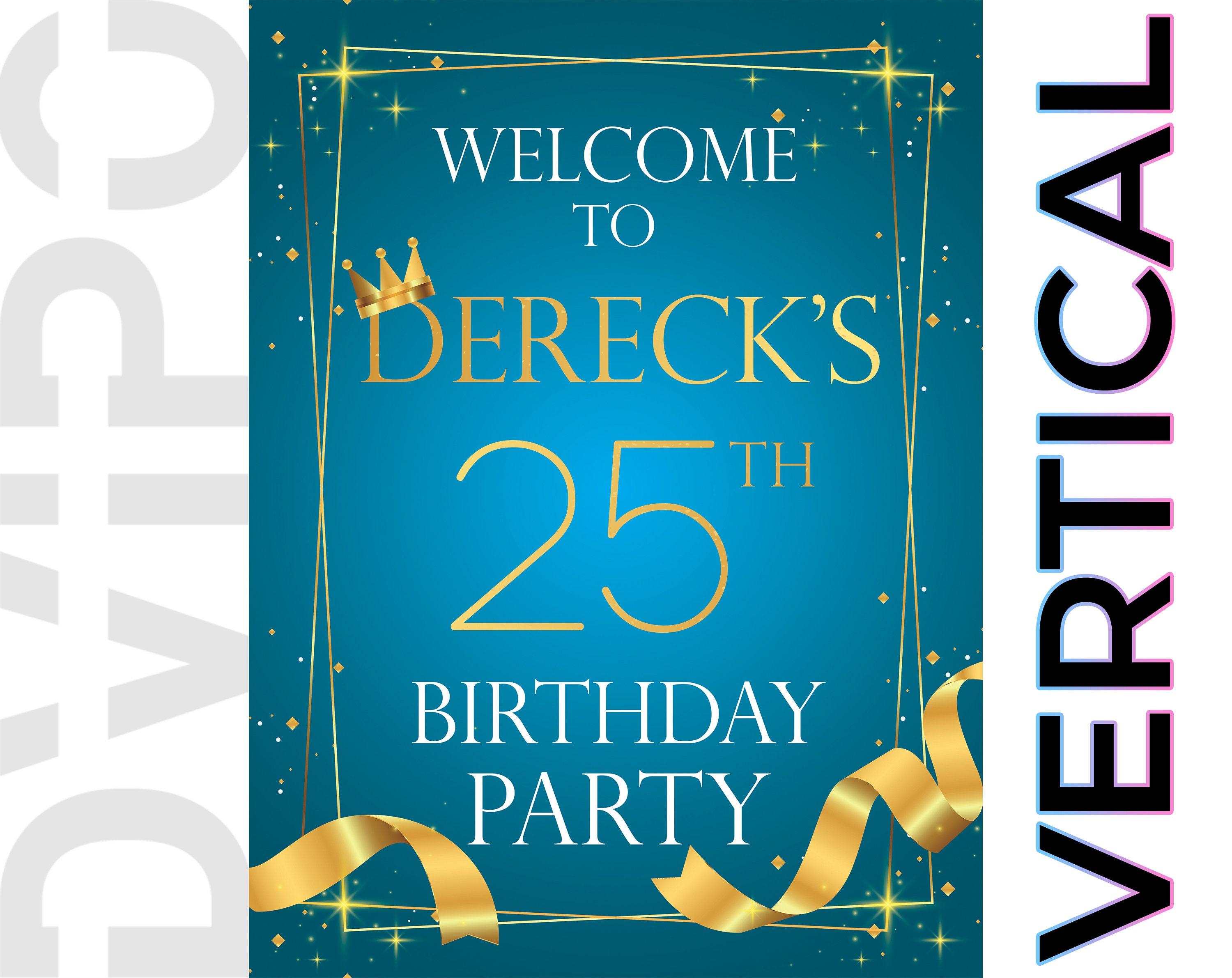Luxury Inspired Birthday Party Poster in Royal Red and Blue - Etsy