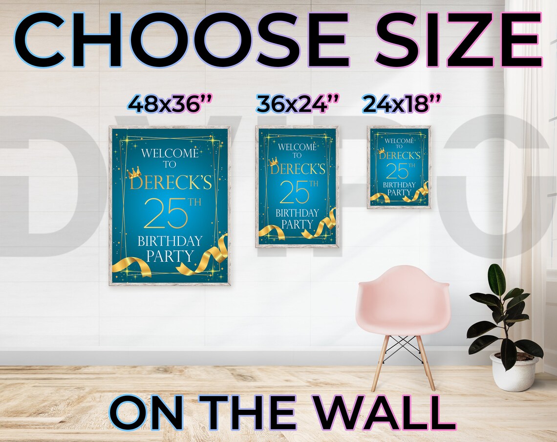 Luxury Inspired Birthday Party Poster in Royal Red and Blue - Etsy