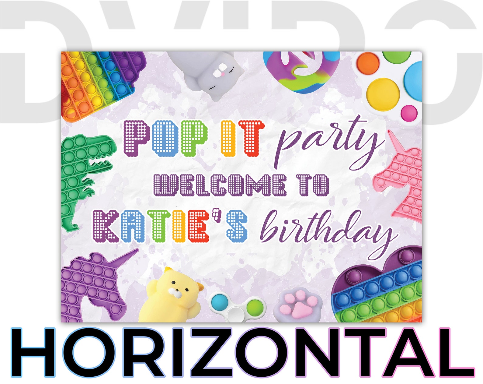 Push Bubble Fidget Toy Birthday Party Poster, I Love Fidget, Simpl ...