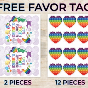 Fidget Pop Party Goody Bag, Custom Fidget Toy Treat Bag, Favor ...