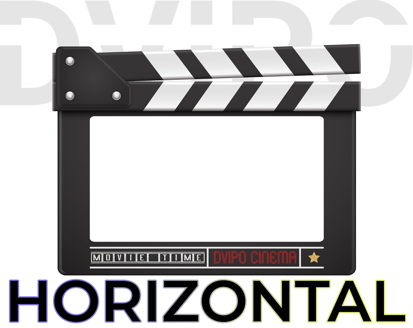 Cinema Movie Night Party Photo Booth Frame Clapperboard, Film Festival ...