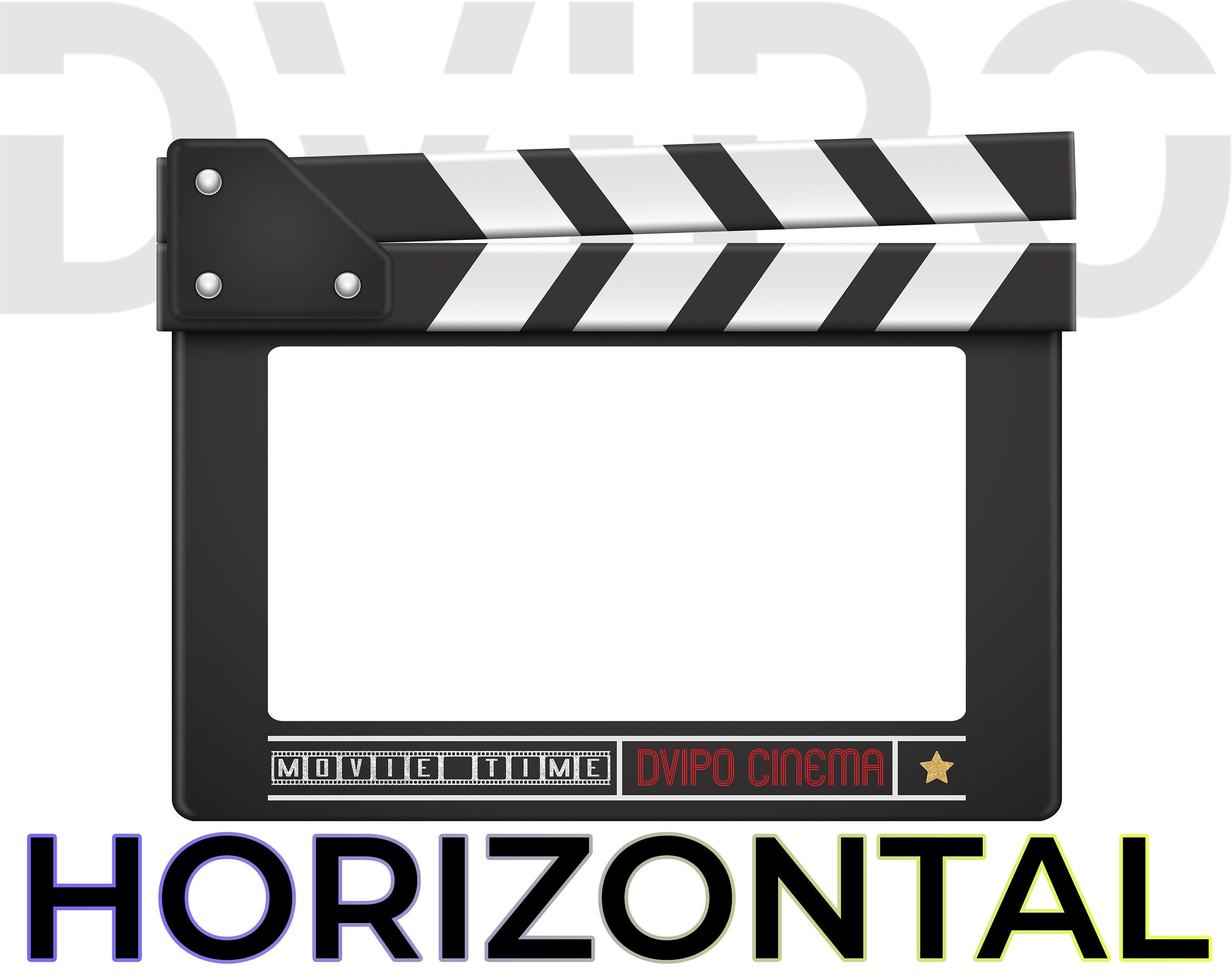 Cinema Movie Night Party Photo Booth Frame Clapperboard, Film Festival ...