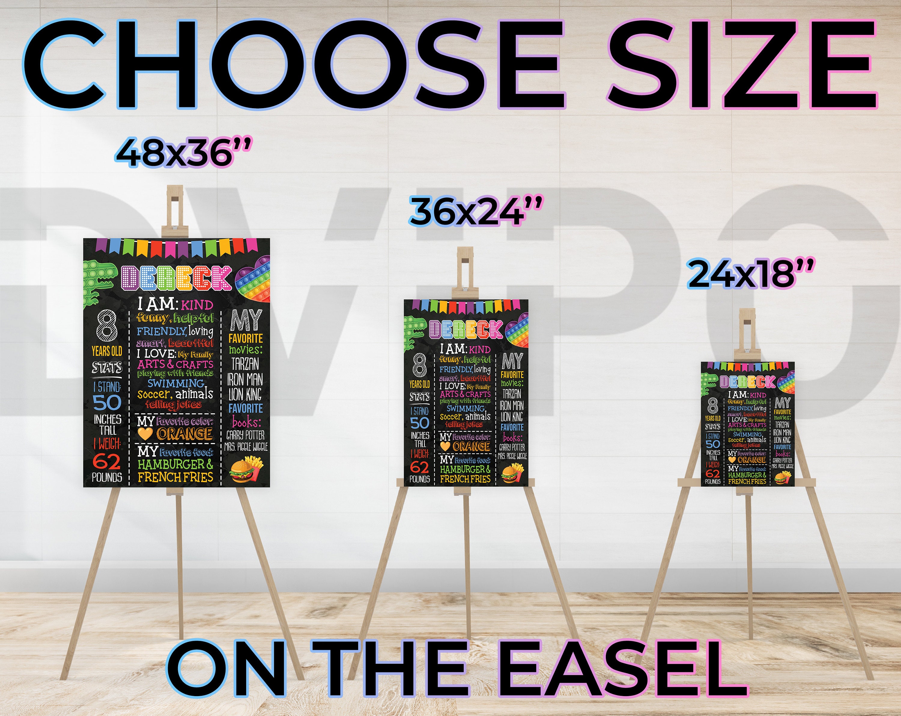 Push Bubble Fidget Toy Birthday Party Chalkboard Poster, I Love Fidget ...