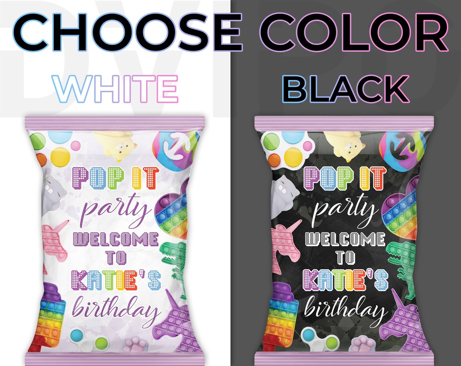 Fidget Pop Party Chips Bag Custom Fidget Toy Treat Bag Favor - Etsy