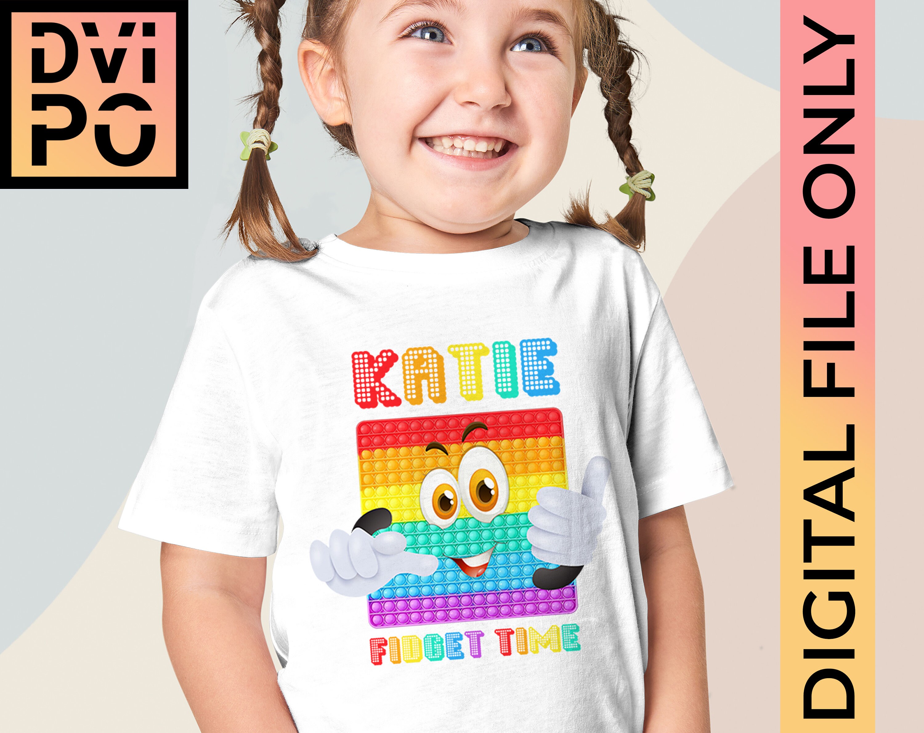 Personalized Fidget Time SVG/PNG Files Cartoon Pop Square - Etsy