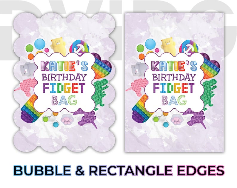 Fidget Pop Party Goody Bag, Custom Fidget Toy Treat Bag, Favor ...