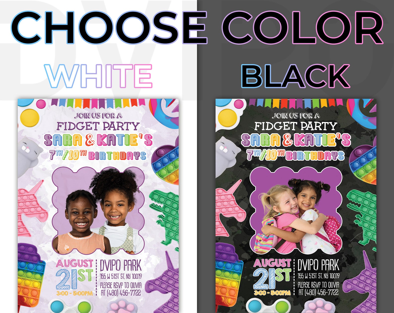 Push Bubble Fidget Toy Birthday Party Add Photo Invitation, Printable ...