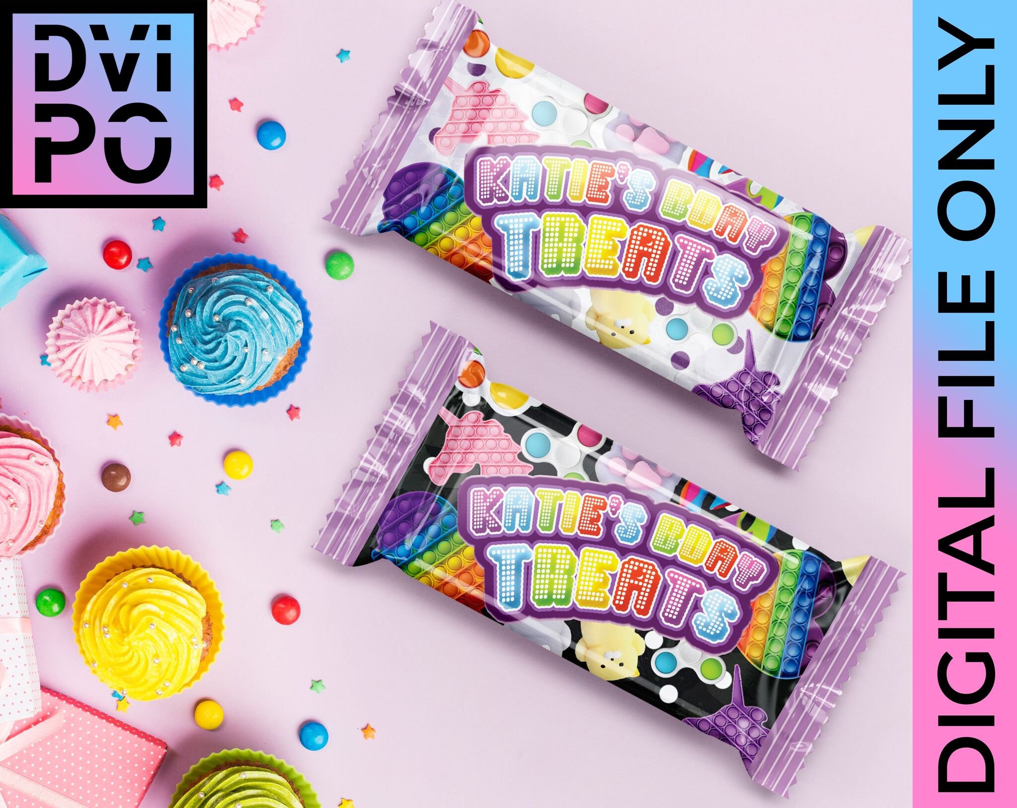 Push Bubble Fidget Rice Treats Label for Pop Birthday, 0.78oz/22g ...