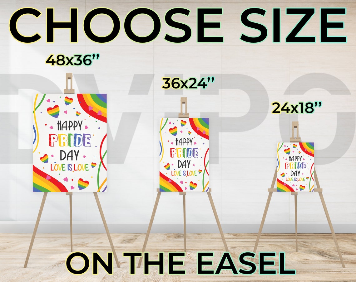 Happy LGBTQ Pride Day Celebration Poster With Rainbow Ribbon | Etsy