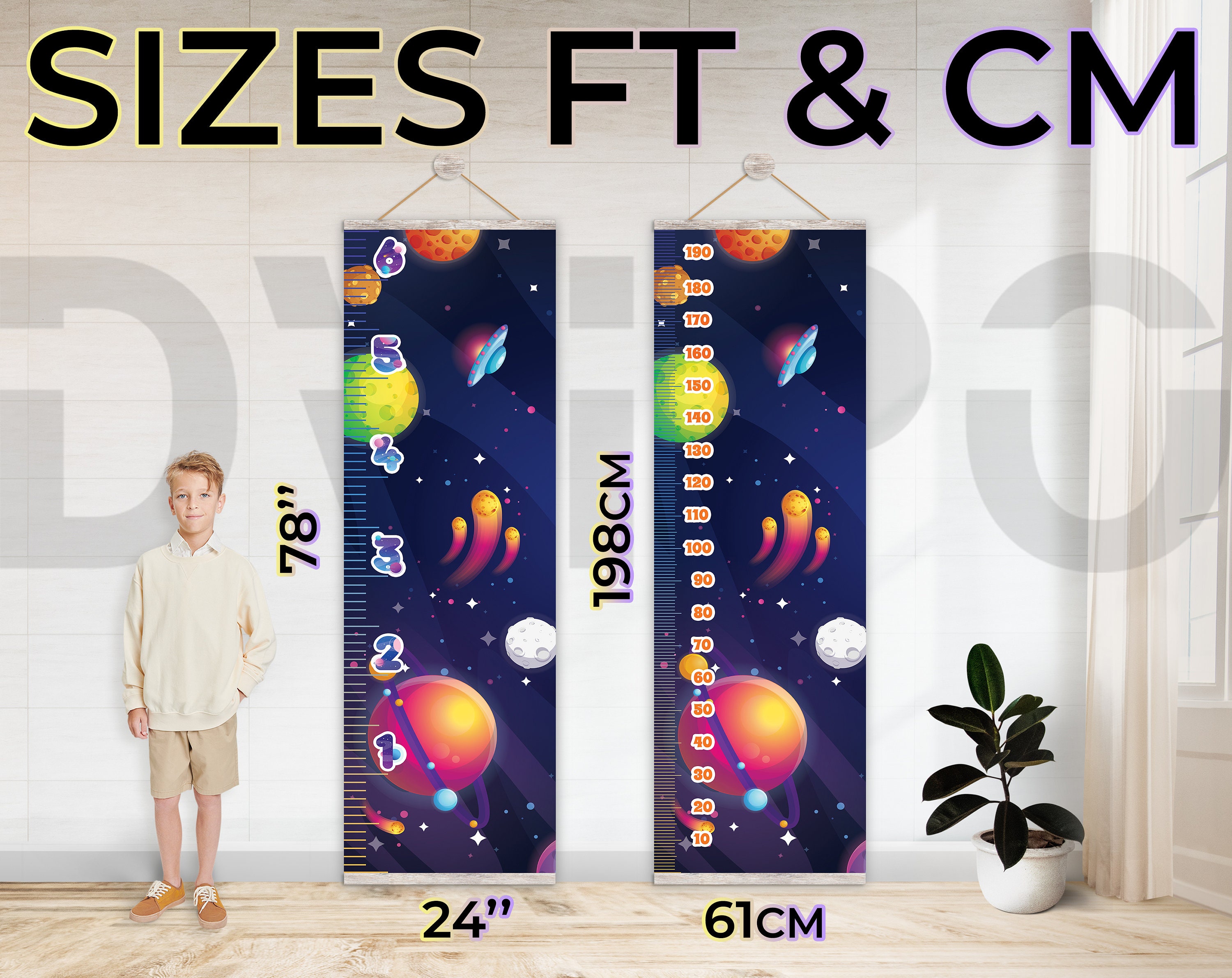 Dark Space Growth Chart SVG With Rainbow Planets and UFO Kids | Etsy