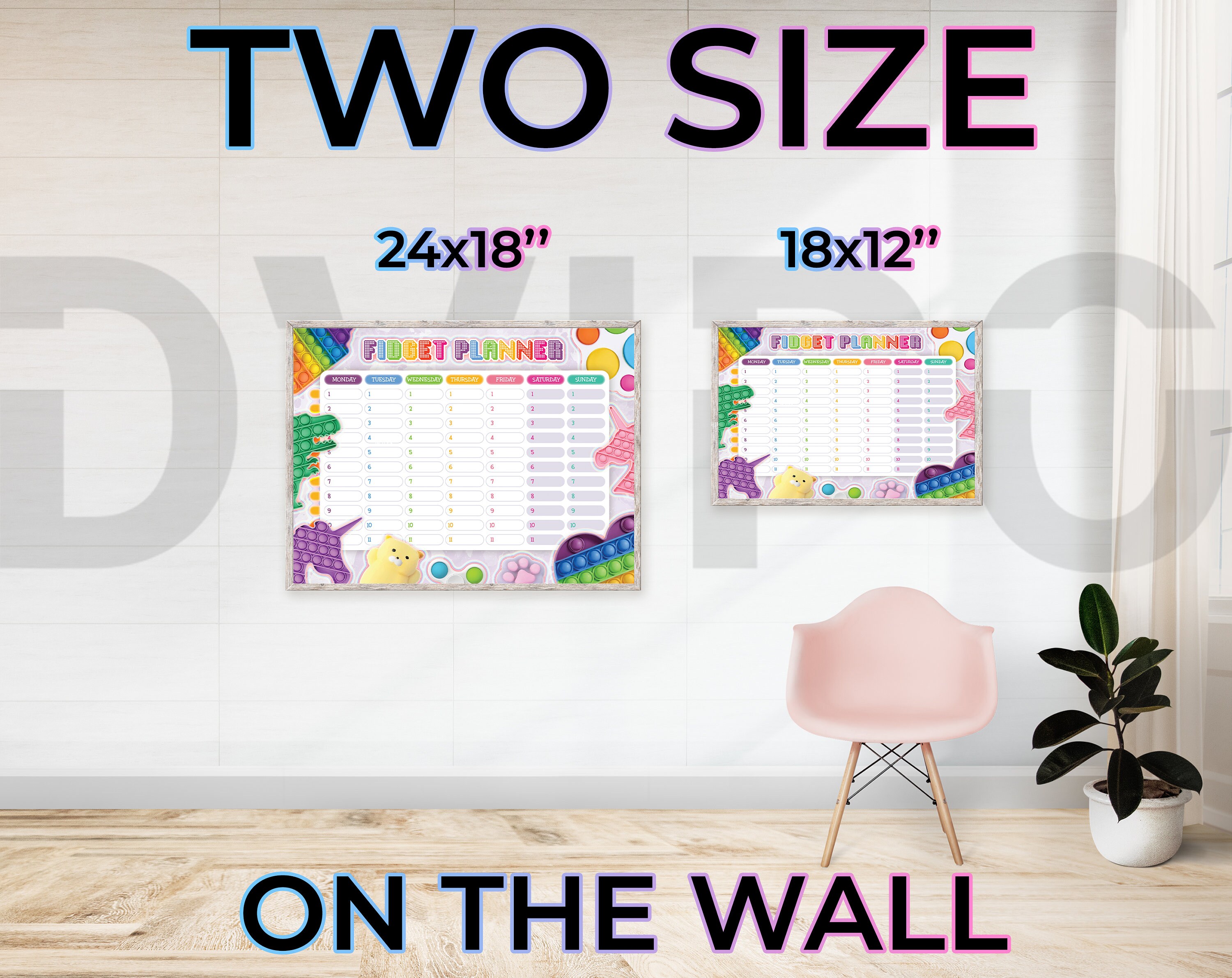 Push Bubble Fidget Toy Planner Weekly Pop Calendar for Kids - Etsy