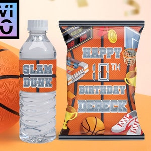 Slam Dunk Birthday Party Chips Bag, Custom Basketball Fun Treat Bag ...