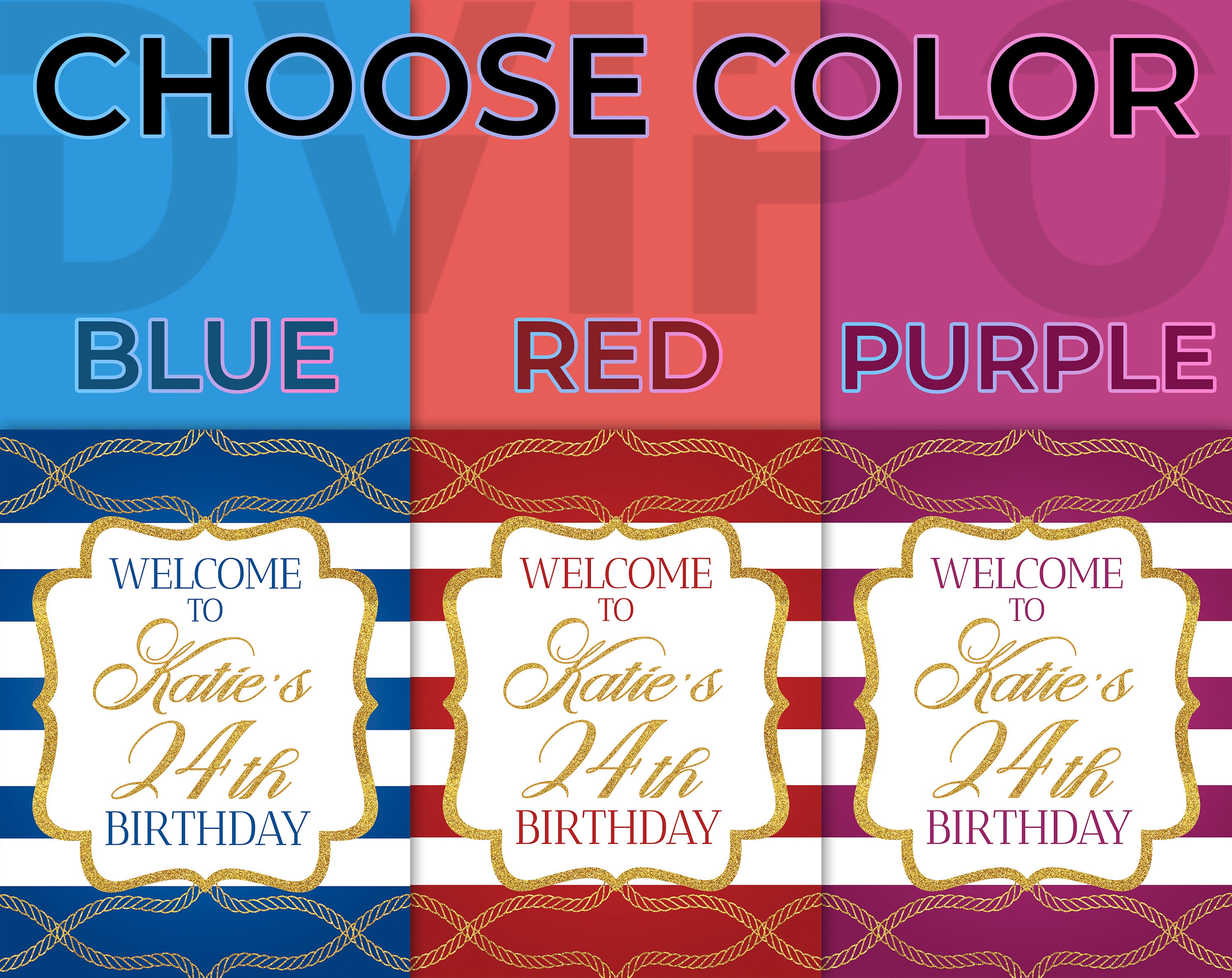 Nautical Sailor theme Birthday Party Poster Nautical Rope | Etsy