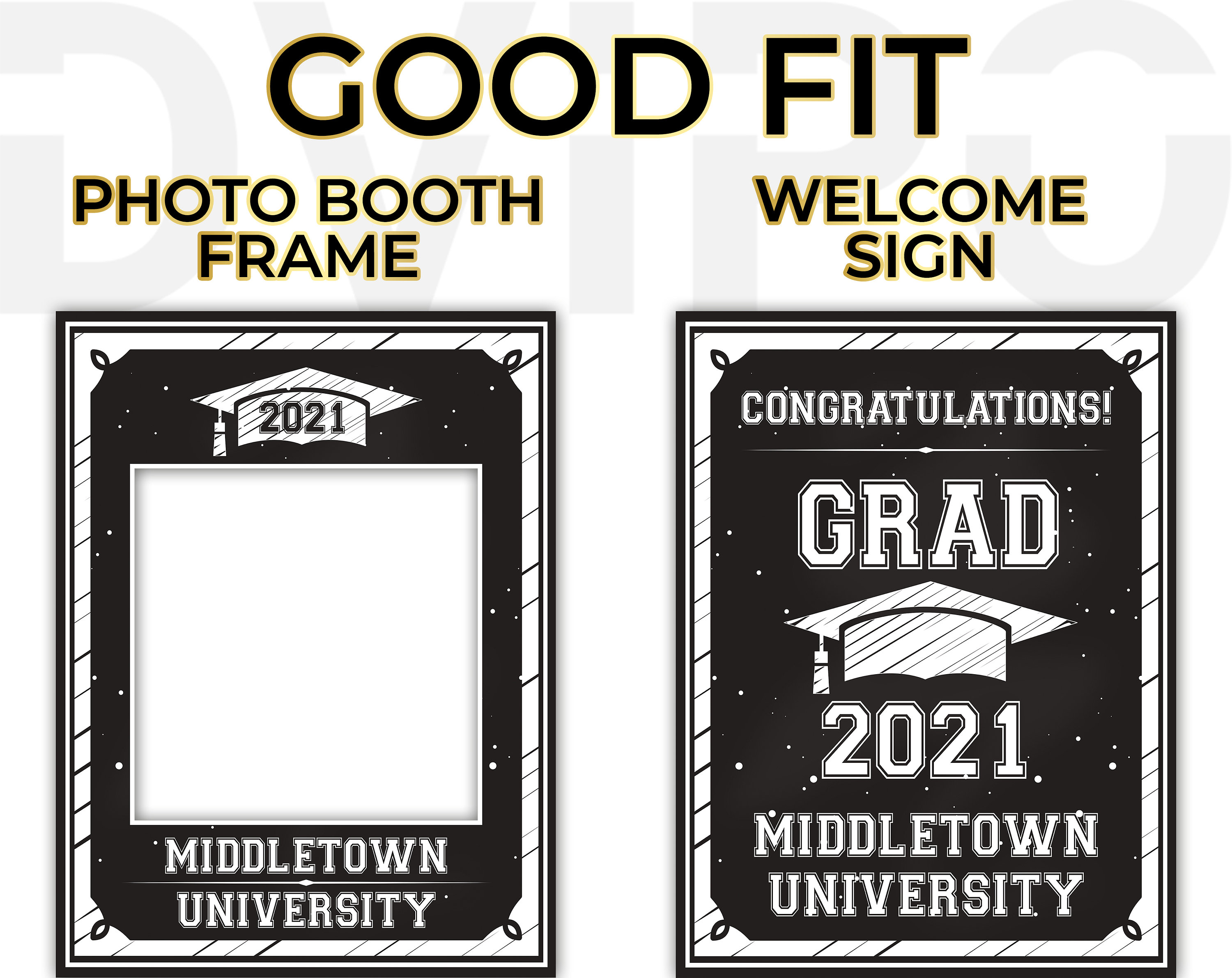 Chalkboard Graduation Party Photo Booth Frame, Congrats Grad 2022, Law ...