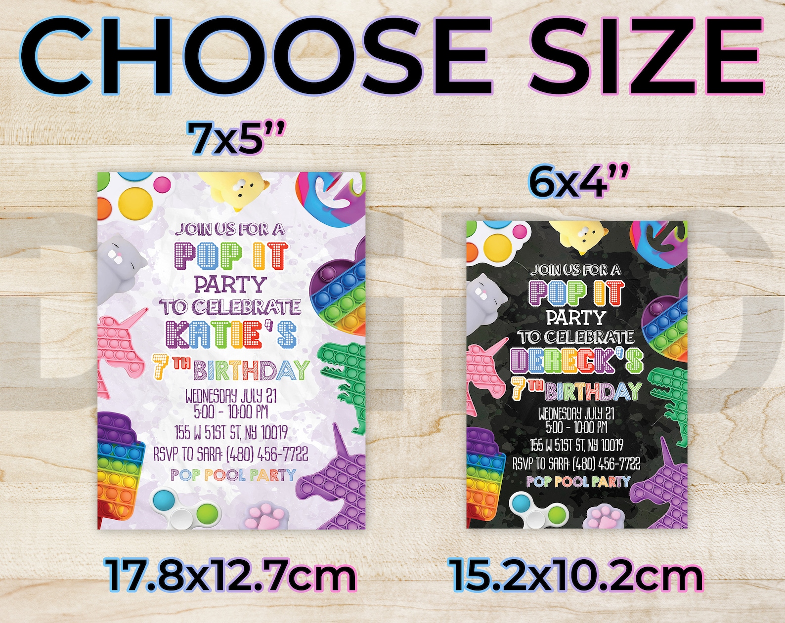 Push Bubble Fidget Toy Birthday Party Persanolized Invitation | Etsy Canada