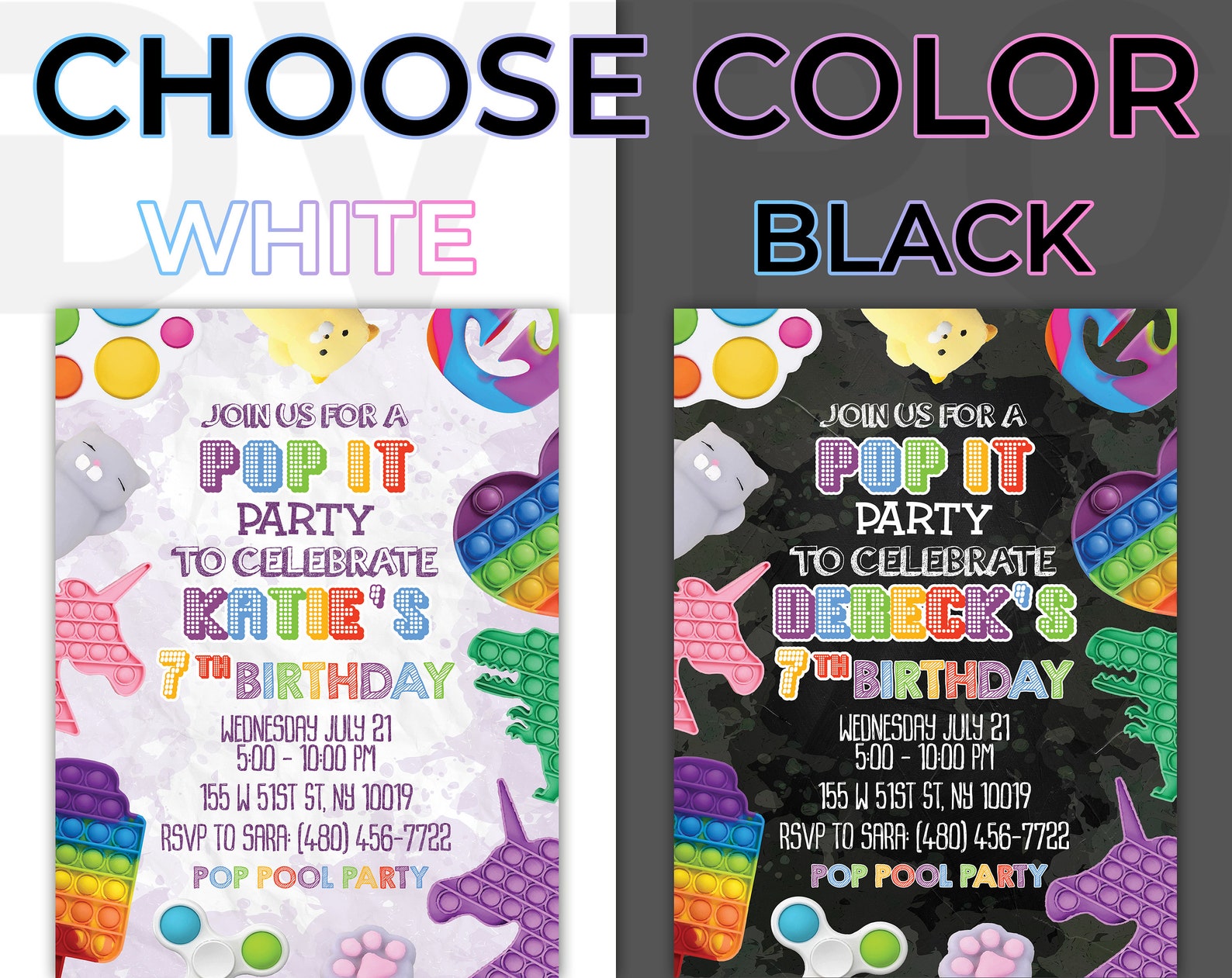 Push Bubble Fidget Toy Birthday Party Persanolized Invitation | Etsy Canada