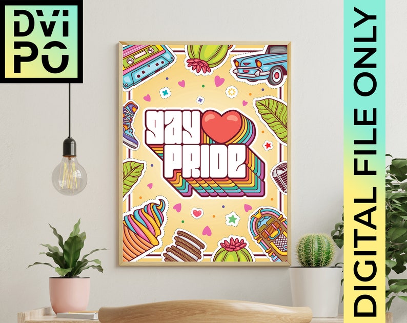 Gay Pride Day Old School Poster, Love is Love Retro Sign, Pride Month ...