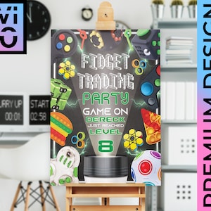 Fidget Trading Birthday Party Poster, Pop Bubble Fidget Toy, Infinity ...