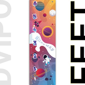 Space Growth Chart SVG With Astronaut, Planets and Spaceships, Kids ...