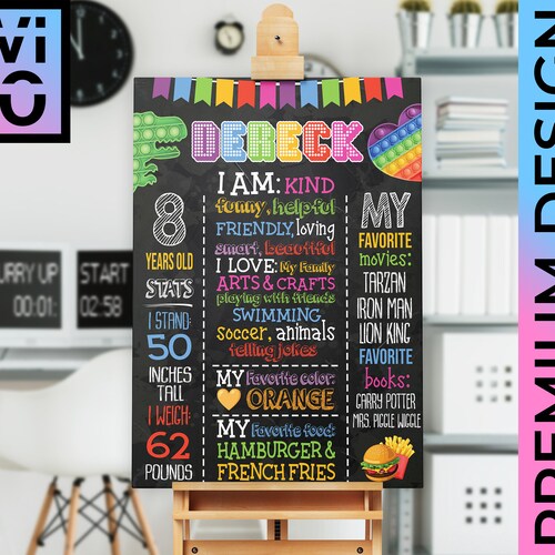 Push Bubble Fidget Toy Birthday Party Poster I Love Fidget - Etsy