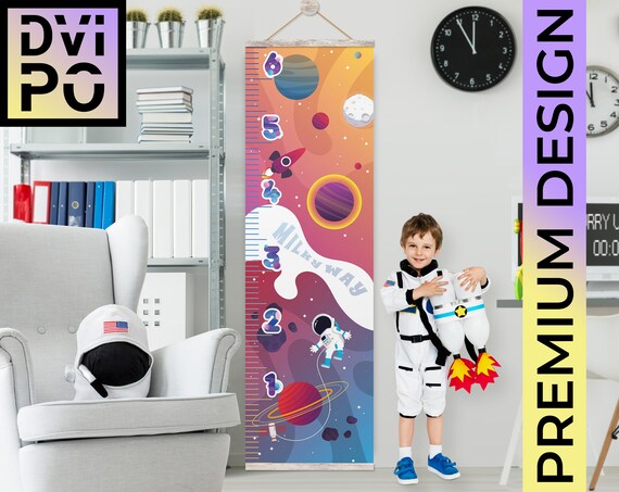 Space Growth Chart SVG With Astronaut Planets and Spaceships | Etsy