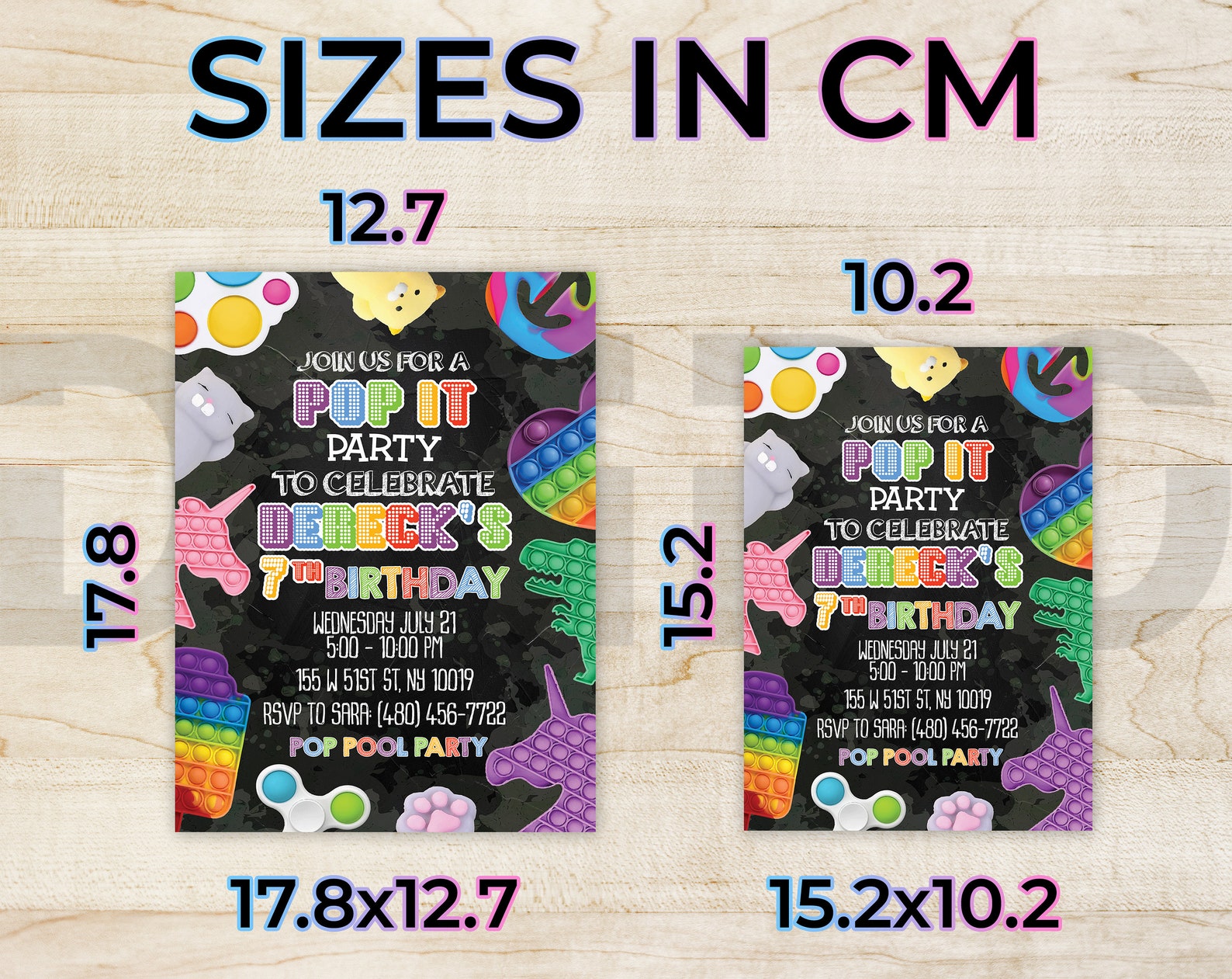 Push Bubble Fidget Toy Birthday Party Persanolized Invitation | Etsy Canada