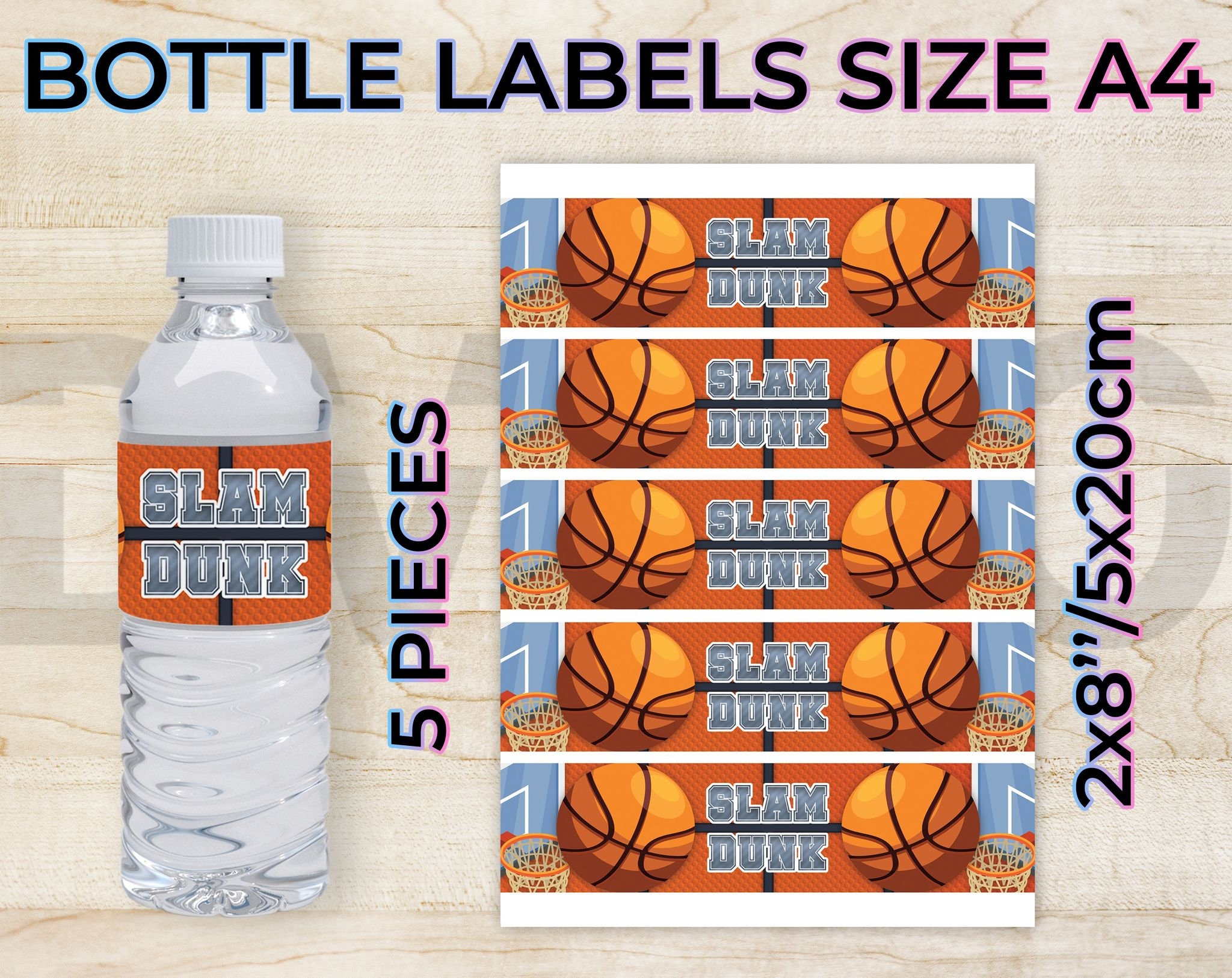 Slam Dunk Birthday Party Chips Bag, Custom Basketball Fun Treat Bag ...