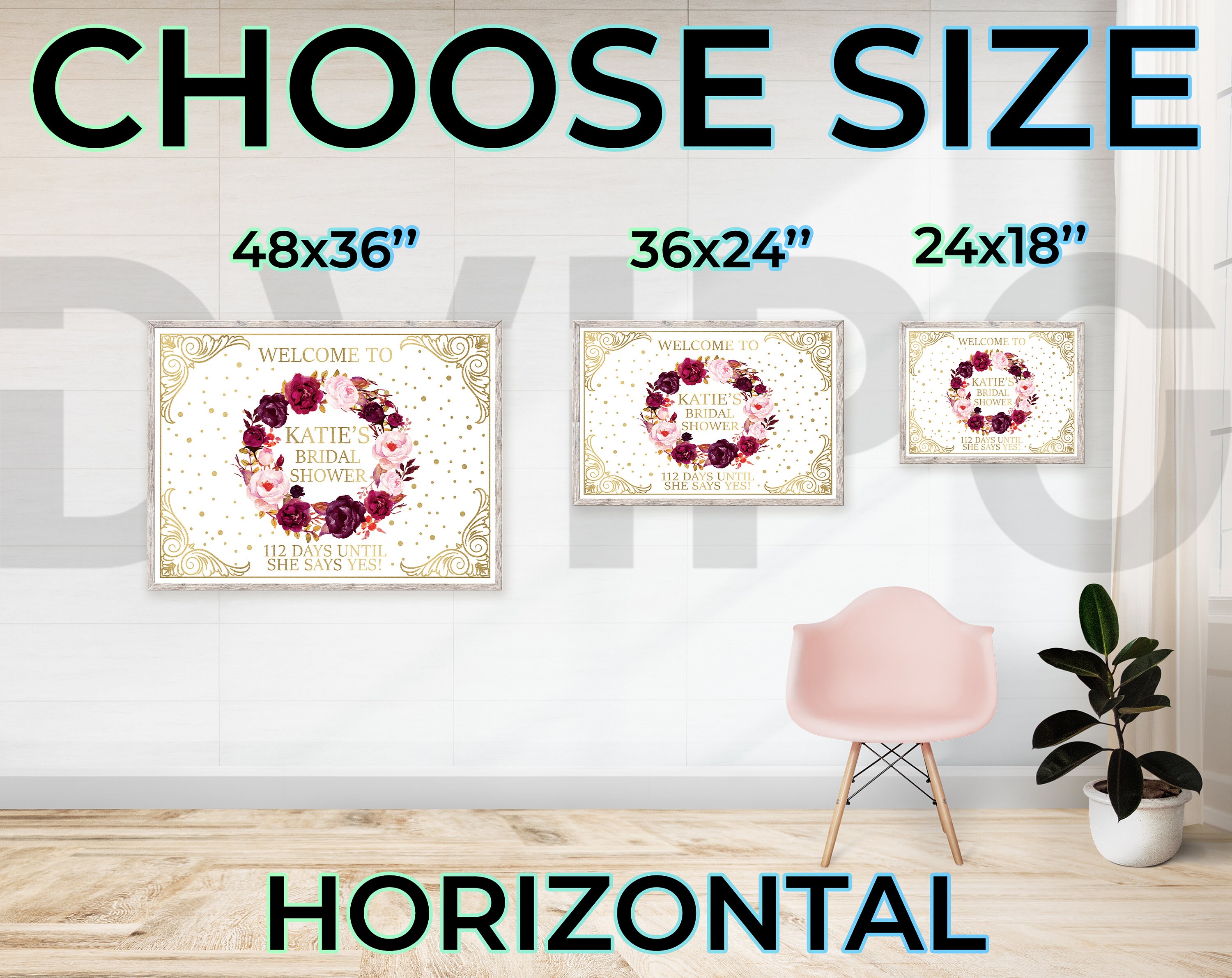 Royal Roses Wreath Bridal Shower Poster in Luxury Gold and - Etsy