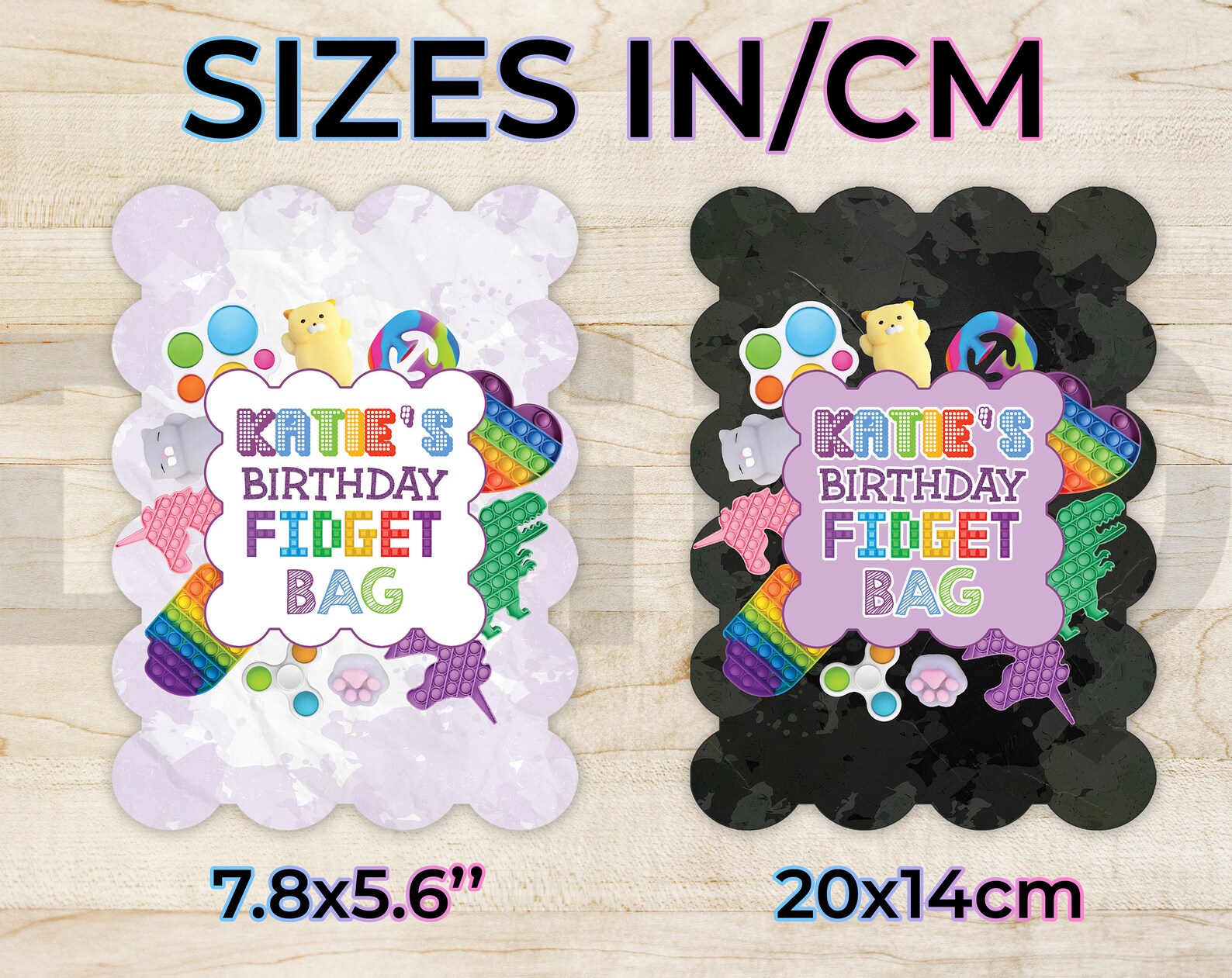 Fidget Pop Party Goody Bag, Custom Fidget Toy Treat Bag, Favor ...