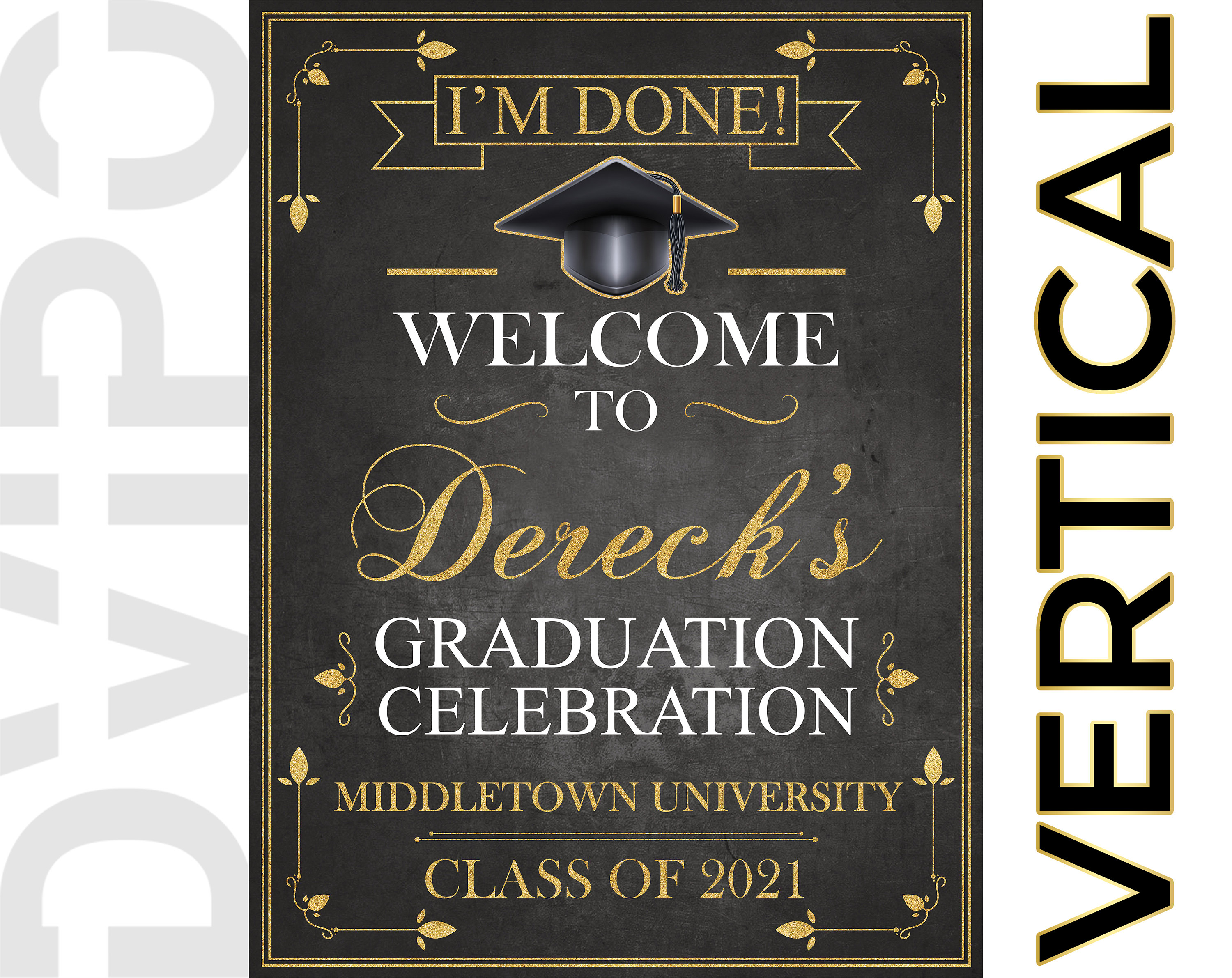 I'm Done Graduation Party Poster, Congrats Grads, We Did It Sign, Dream ...