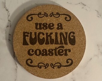 Laser Engraved Funny Drinking Sayings Coasters, Cork Coasters, Husband ...