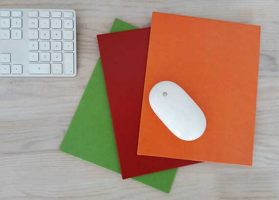 Orange Mouse Pad in Imitation Leather. - Etsy