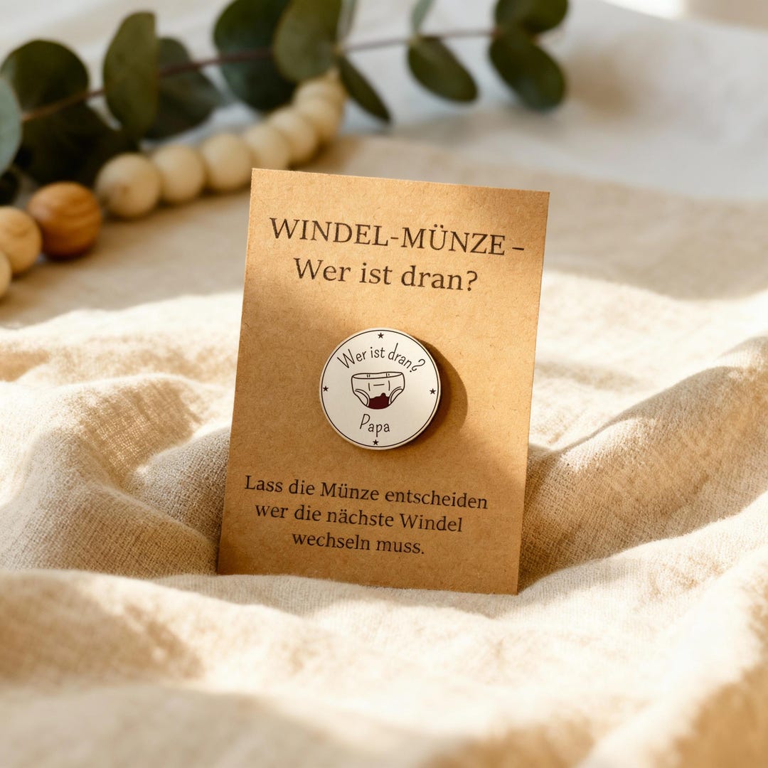 Diaper Coin – Engraved Wooden Coin for New Parents, Expectant Parents ...
