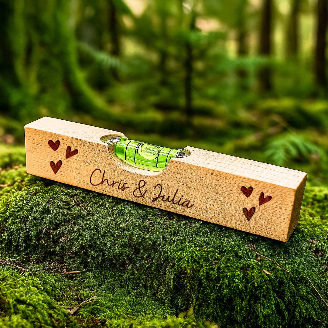 Personalized Wooden Spirit Level, Gift for Weddings, Housewarmings ...